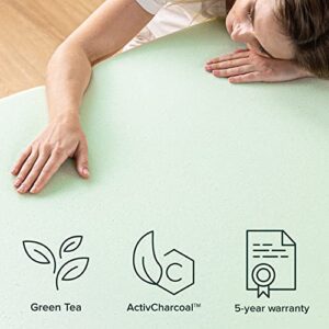 ZINUS 3 Inch Green Tea Memory Foam Mattress Topper / Pressure-Relieving Layers / CertiPUR-US Certified, Full