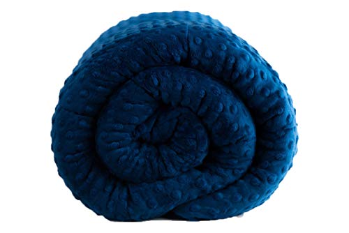 Mosaic Weighted Blankets Blue Minky Twin - 15lb