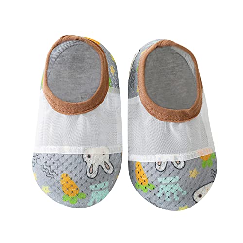 Lykmera Infant Boys Girls Animal Prints Cartoon Socks Breathable Mesh The Floor Barefoot Socks Non Slip Running Shoes (Grey, 18 Months)