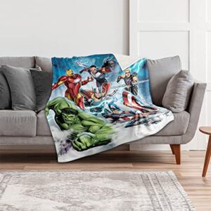 Marvel Avengers Highly Rendered Silky Touch Sherpa Back Super Soft Throw Blanket