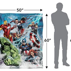 Marvel Avengers Highly Rendered Silky Touch Sherpa Back Super Soft Throw Blanket