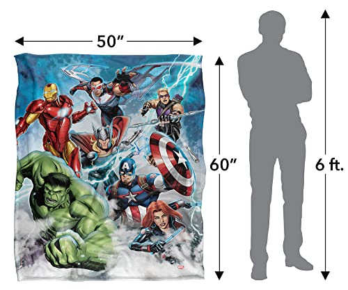 Marvel Avengers Highly Rendered Silky Touch Sherpa Back Super Soft Throw Blanket