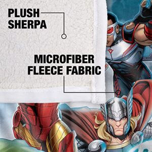 Marvel Avengers Highly Rendered Silky Touch Sherpa Back Super Soft Throw Blanket