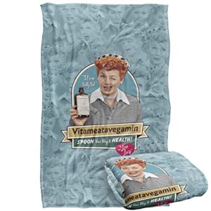 trevco i love lucy vitameatavegamin silky touch super soft throw blanket 36" x 58"