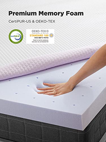 PERLECARE 3 Inch Gel Memory Foam Mattress Topper for Pressure Relief, Premium Soft Mattress Topper for Cooling Sleep, Non-Slip Design with Removable & Washable Cover, CertiPUR-US Certified - Queen