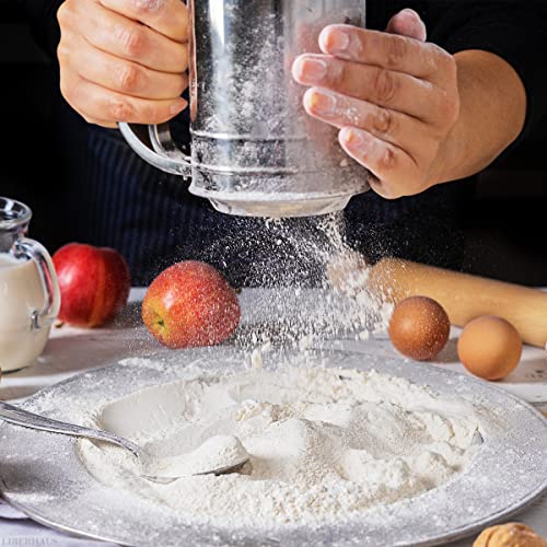 5 Cup Flour Sifter Stainless Steel Sifter Fine Mesh Flour Sifter Sieve - Powder Sugar Sifter for Baking Small - Powdered Sugar Sifter for Baking Sifter Strainer Large Flour Sifter for Baking Fine Mesh