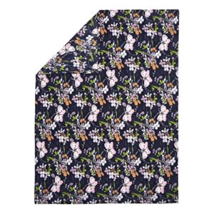 Vera Bradley Women's Packable Fleece Blanket, Bloom Boom Navy, One Size