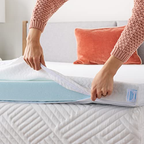 Linenspa 2 Inch Mattress Topper -Cover Twin –Cover Only –Machine Washable – Breathable – Non Slip –Cover for Mattress Topper with Zipper – Topper -Cover Only