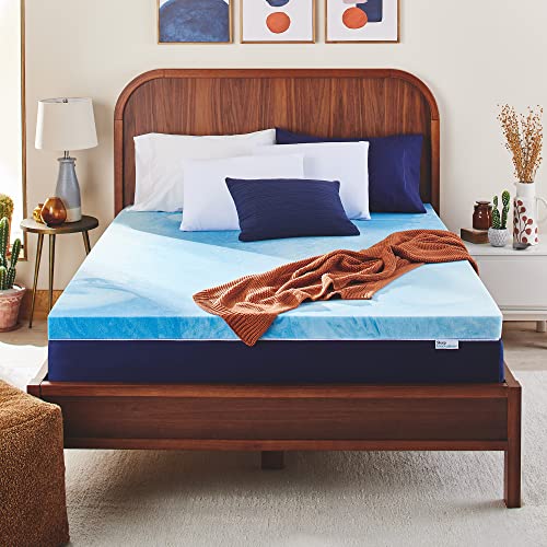 Sleep Innovations 3 Inch Cooling Gel Infused Memory Foam Mattress Topper, King Size, Cool Comfort, Medium Support