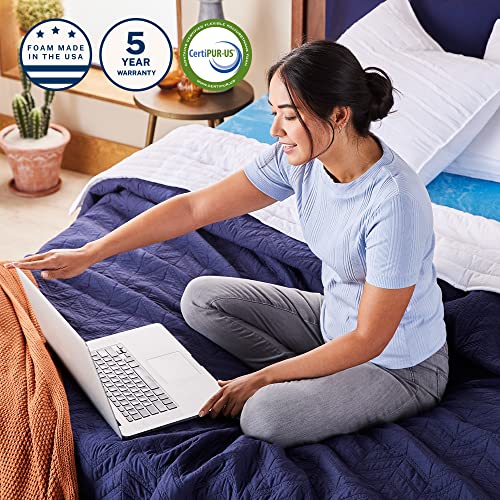 Sleep Innovations 3 Inch Cooling Gel Infused Memory Foam Mattress Topper, King Size, Cool Comfort, Medium Support