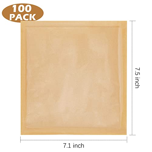 Ocmoiy 100ct Heat-Sealable Bakery Bags with Window for Cookies Packaging, 7.1x7.5 Inches Clear Front Paper Treat bags Donut Bags To go, Grease-Resistant Paper Egg Sandwich Bags (100)