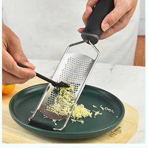 Cheese Grater and Lemon Zester, Ginger Garlic Grater with Wide Stainless Steel Blade, Kitchen Tools and Gadgets for Chocolate, Vegetables, Orange, Citrus, with Protective Cover and Cleaning