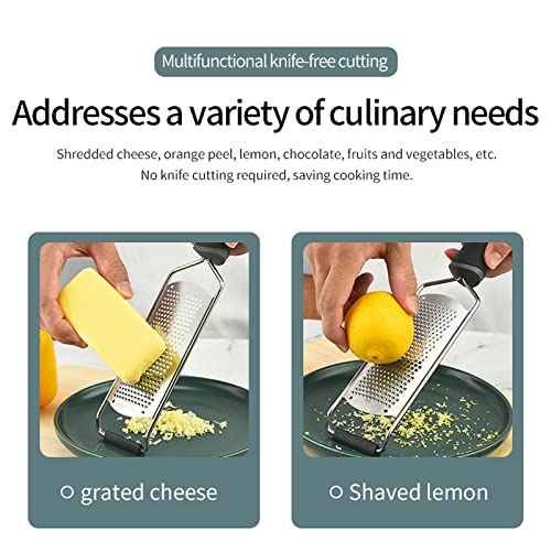 Cheese Grater and Lemon Zester, Ginger Garlic Grater with Wide Stainless Steel Blade, Kitchen Tools and Gadgets for Chocolate, Vegetables, Orange, Citrus, with Protective Cover and Cleaning