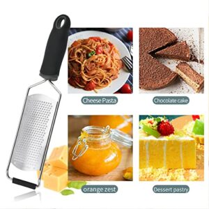 Cheese Grater and Lemon Zester, Ginger Garlic Grater with Wide Stainless Steel Blade, Kitchen Tools and Gadgets for Chocolate, Vegetables, Orange, Citrus, with Protective Cover and Cleaning