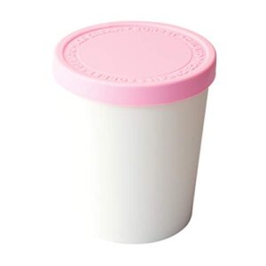 tovolo stackable sweet treat ice cream tub food tight-fitting silicone lid freezer storage container for sorbet & gelato, bpa-free & dishwasher-safe, 1-quart, pink