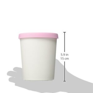 Tovolo Stackable Sweet Treat Ice Cream Tub Food Tight-Fitting Silicone Lid Freezer Storage Container for Sorbet & Gelato, BPA-Free & Dishwasher-Safe, 1-Quart, Pink