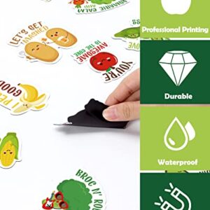 16PCS Funny Fridge Magnets Veggie and Fruit Puns Cute Magnets Vegetables Refrigerator Magnets Vegan Decorative Magnets Fun Magnets for Fridge Office School Whiteboard Magnet Stickers for Adult