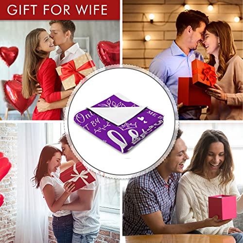 Gifts for Wife, Gifts for Mothers Day, Blanket, Wife Birthday Gift Ideas, Wife Gifts, Birthday Gifts for Wife, Throw Blanket 60" x 50" (Purple)