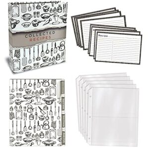 Recipe Binder, 8.5" x 9.5" 3 Ring Binder Organizer Set (with 50 Page Protectors, 100 4" x 6" Recipe Cards & 12 Category Divider Tabs) by Better Kitchen Products, Sleek Kitchen Design