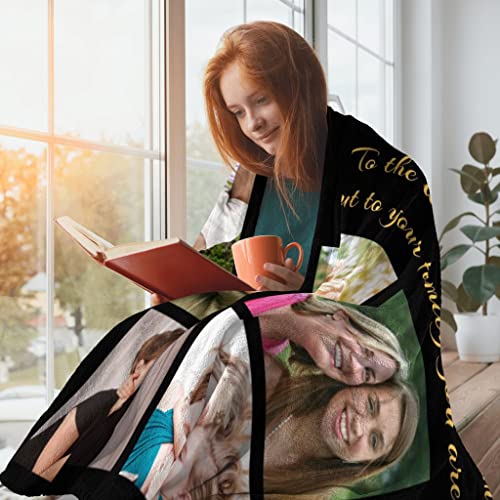 Lcyawer Customized Mother's Day Birthday Gift from Daughter, Personalized Blanket with Photos Text, Gifts for Mom from Son Husband, Custom Best Mom Ever Throw Blanket with Picture Collage