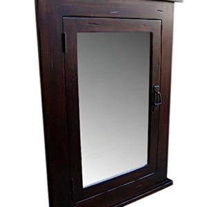 D&E Wood Craft Cabinets 24W x 33H Rustic Mission Recessed Medicine Cabinet/Dark Finish