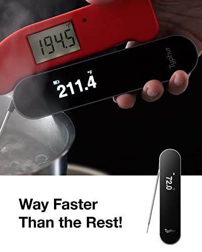 Typhur InstaProbe, No.1 Fastest (Less Than .75 Second) Meat Thermometer Digital, Instant Read Thermometer with OLED Display, IP67 Waterproof Food Thermometer for Cooking, Smoker, BBQ, Grill