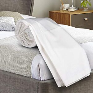 Urban Villa Cotton Thermal Blanket Made from 100% Soft Premium Cotton, Plain Weave, White, Twin 66"x 90", Perfect for Layering in Bed, LINT Free