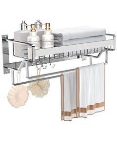 bathroom towel rack wall mounted, double towel racks for bathroom, 22 inch bath towel rack with shelf, spampur bath towel bar, hotel towel rack, bath towel storage shelf, bathroom shelf with hooks