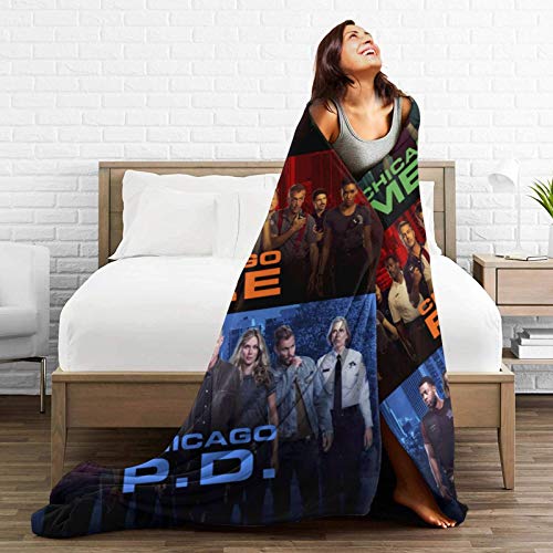 Chicago Pd Blanket Ultra Soft Home Fleece Flannel Blanket All Season Throw Blankets for Sofa,Bed Tapestries Cover 50"x40"