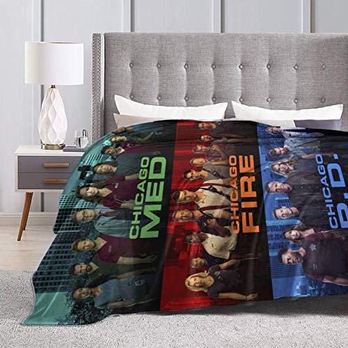 Chicago Pd Blanket Ultra Soft Home Fleece Flannel Blanket All Season Throw Blankets for Sofa,Bed Tapestries Cover 50"x40"