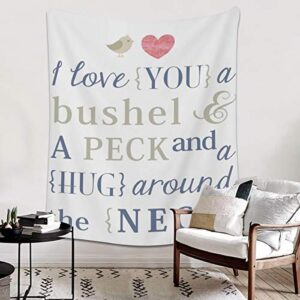 Flannel Fleece Bed Blanket 40 x 50 inch Love Throw Blanket Lightweight Cozy Plush Blanket for Bedroom Living Rooms Sofa Couch - I Love You A Bushel and A Peck and A Hug Around The Neck