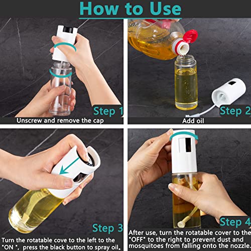 SweeHo Oil Sprayer for Cooking, Food-Grade Olive Oil Sprayer Mister Dispenser, 120ml Olive Oil Spray Bottle, Portable Oil Spritzer, Is a Best Kitchen Gadgets for Air Fryer, BBQ