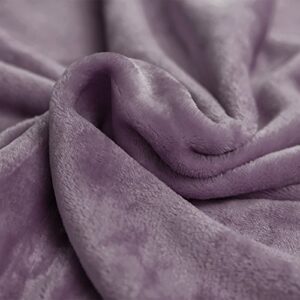 Kingole Flannel Fleece Microfiber Throw Blanket, Luxury Lavender Purple Travel/Throw Size Lightweight Cozy Couch Bed Super Soft and Warm Plush Solid Color 350GSM (50 x 60 inches)