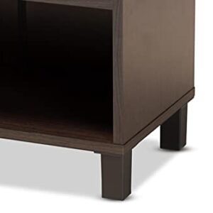 Baxton Studio Dark Brown Shoe Cabinet ATSC1613-Modi Wenge-Shoe Cabinet