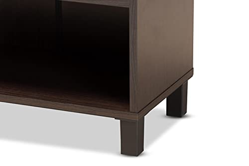 Baxton Studio Dark Brown Shoe Cabinet ATSC1613-Modi Wenge-Shoe Cabinet