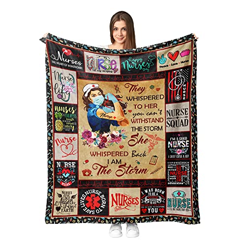 Nurse Gifts for Women, NICU Nurse Gifts, RN Gifts for Nurses Women New Nurses Nursing Students, Labor and Delivery Nurse Gifts, Nurse Appreciation Graduation Retirement Gift Throw Blanket 60" x 50"