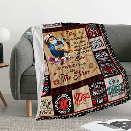 Nurse Gifts for Women, NICU Nurse Gifts, RN Gifts for Nurses Women New Nurses Nursing Students, Labor and Delivery Nurse Gifts, Nurse Appreciation Graduation Retirement Gift Throw Blanket 60" x 50"