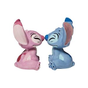 enesco disney ceramics stitch and angel salt and pepper shaker set, 3.5 inch, multicolor