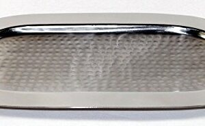 Hammered Two Tone Amenity Tray 9 1/2" x 6" x 1/2 deep, Stainless Steel with Rubber feet