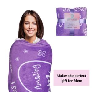 Blanket - Mom Blanket from Daughter for Mom - Extra Soft Fleece Sherpa Throw Blanket from Son (Gray, Sherpa Fleece)