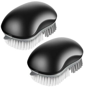 mr.siga fruit and vegetable cleaning brush with non slip comfortable grip, pack of 2, black