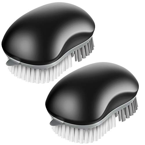 MR.SIGA Fruit and Vegetable Cleaning Brush with Non Slip Comfortable Grip, Pack of 2, Black