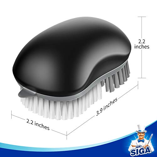 MR.SIGA Fruit and Vegetable Cleaning Brush with Non Slip Comfortable Grip, Pack of 2, Black