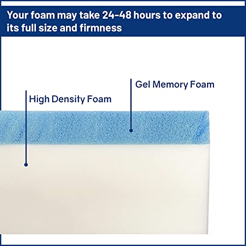 Greaton, 4-Inch High-Density Cooling Gel Memory Foam RV Mattress Replacement, Medium Firm, Good for Trailers, Camper Vans, Sofa Bed and Other Furniture Application, 72" x 36", White.