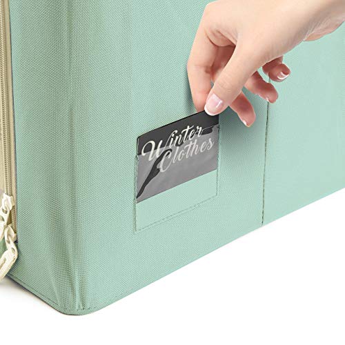 Sorbus Storage Bins with Metal Frame - Stackable & Foldable Clothes Organizer Bags - Oxford Fabric Storage Containers with Large Clear Window & Carry Handles, Organization for Bedroom, Closet, Bedding, Linens, sheet, Pillow, Blanket, Clothes, Books, and t