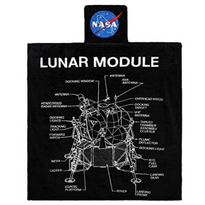 bioworld nasa lunar module print pocket throw convertible pillow/blanket