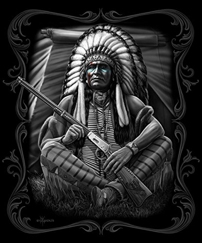 DGA Native American Warrior Queen Size Blanket, 79" L X 95" B