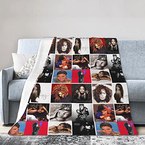 GGUWUG Janet Rock Jackson Blankets Fleece Blanket Bed Blanket Velvet Decorative Blanket for Sofa Living Room