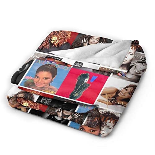 GGUWUG Janet Rock Jackson Blankets Fleece Blanket Bed Blanket Velvet Decorative Blanket for Sofa Living Room