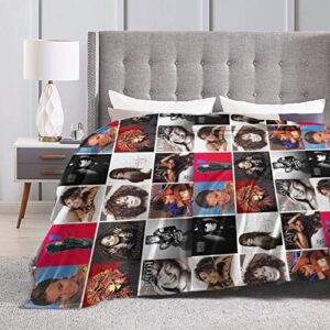 GGUWUG Janet Rock Jackson Blankets Fleece Blanket Bed Blanket Velvet Decorative Blanket for Sofa Living Room